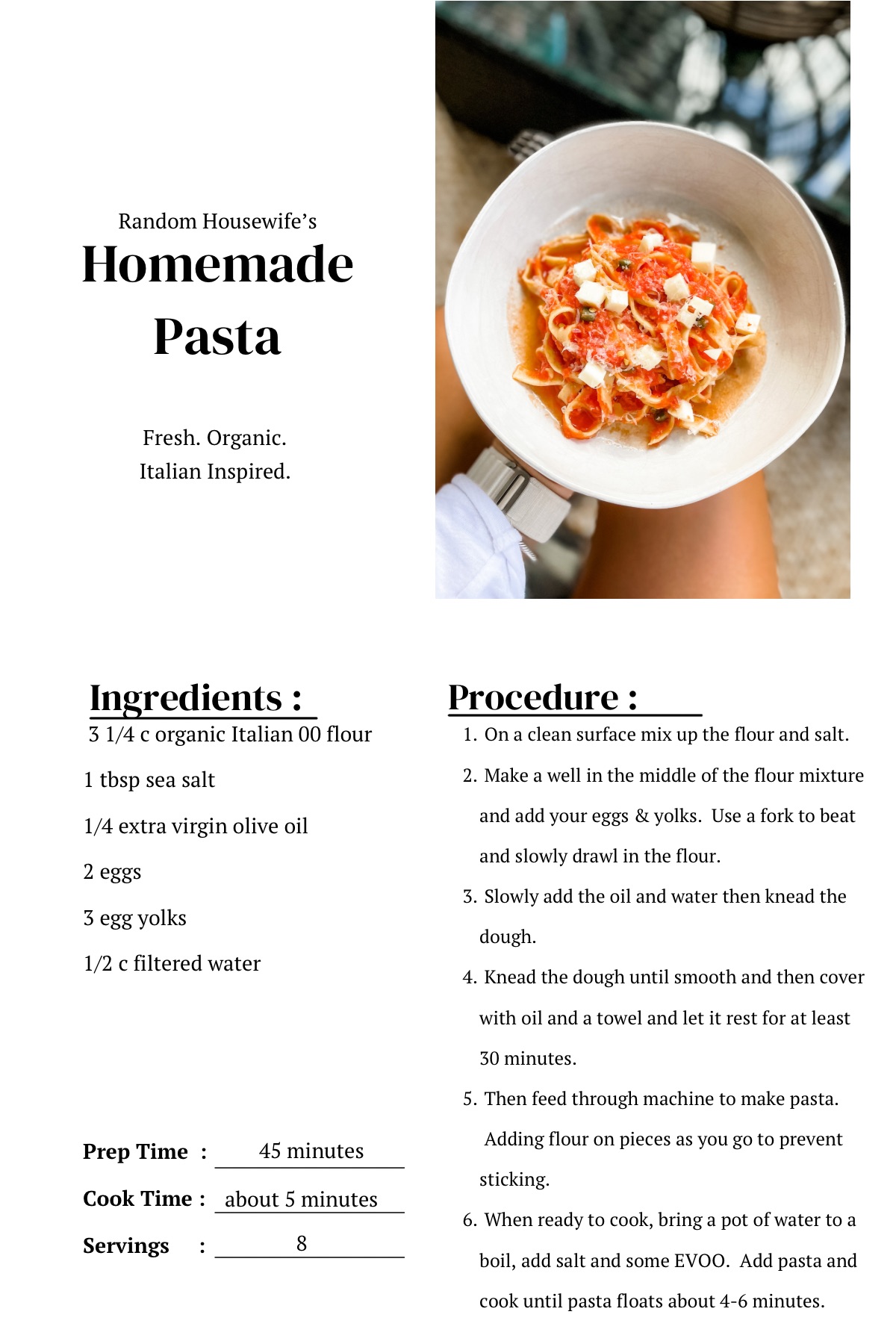 Homemade Pasta | The Random Housewife